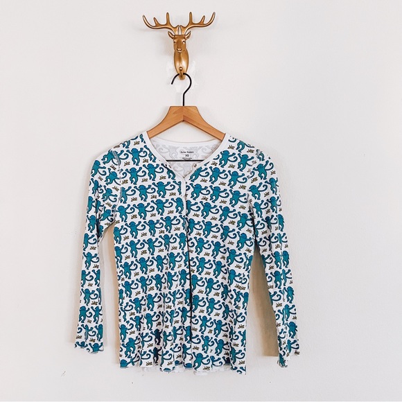 Roller Rabbit | Tops | Roller Rabbit Womens Bluewhite Monkey Pajama ...